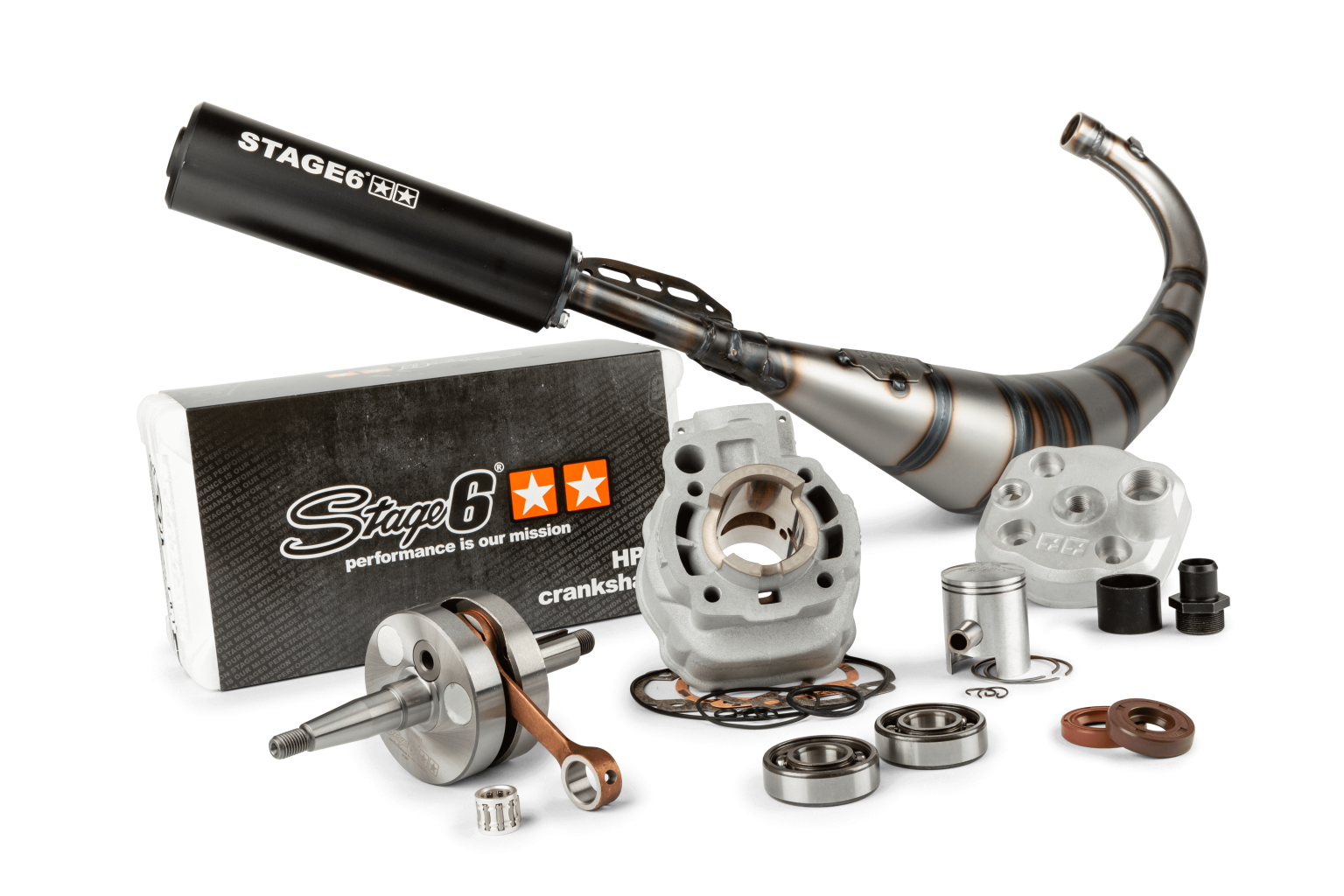 Tuning Kit cylinder + crankshaft + exhaust Stage6 Sport MK2 50cc AM6 ...