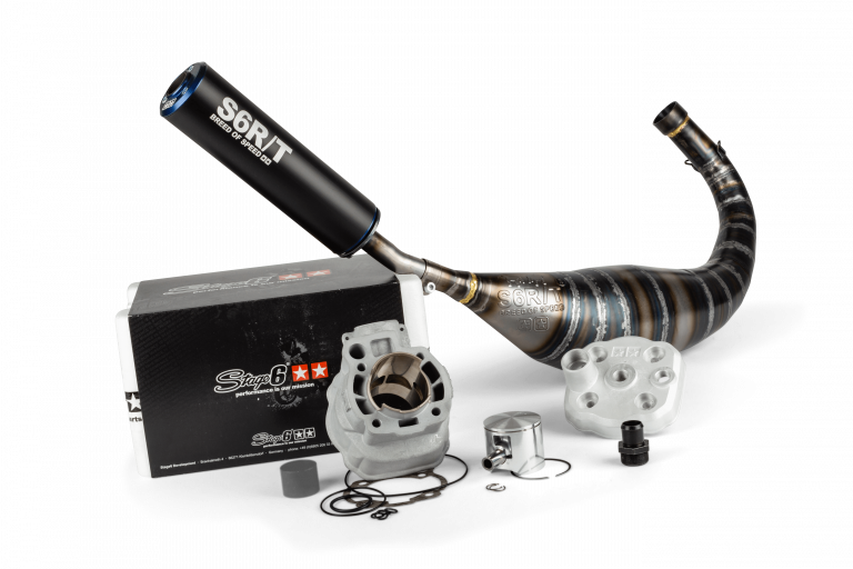 Tuning Kit cylinder + exhaust 77cc Stage6 BigRacing Minarelli AM6 blue ...