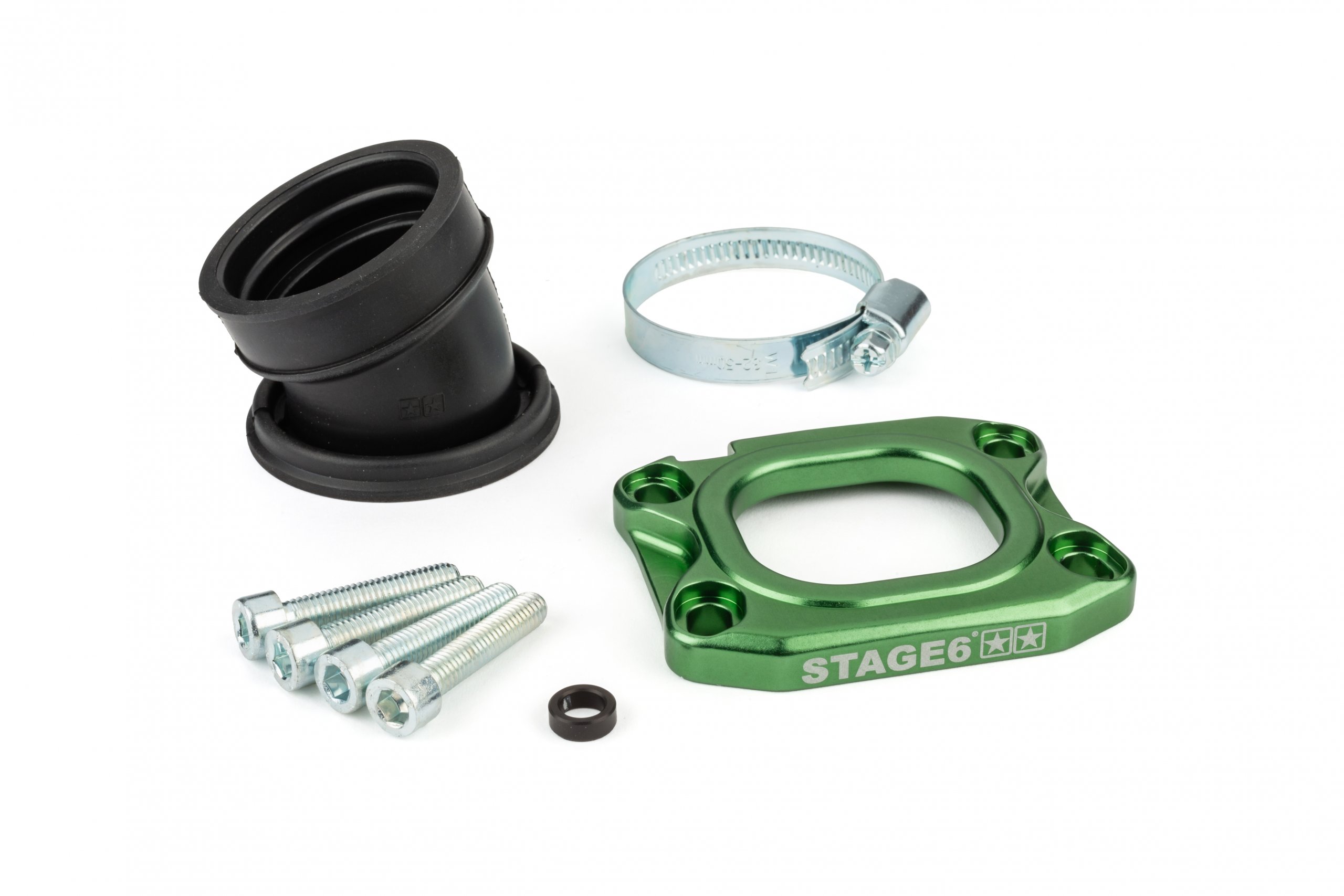 Intake Manifold Stage6 360° AM6 / Derbi green for PWK 30 – 34mm – Stage6