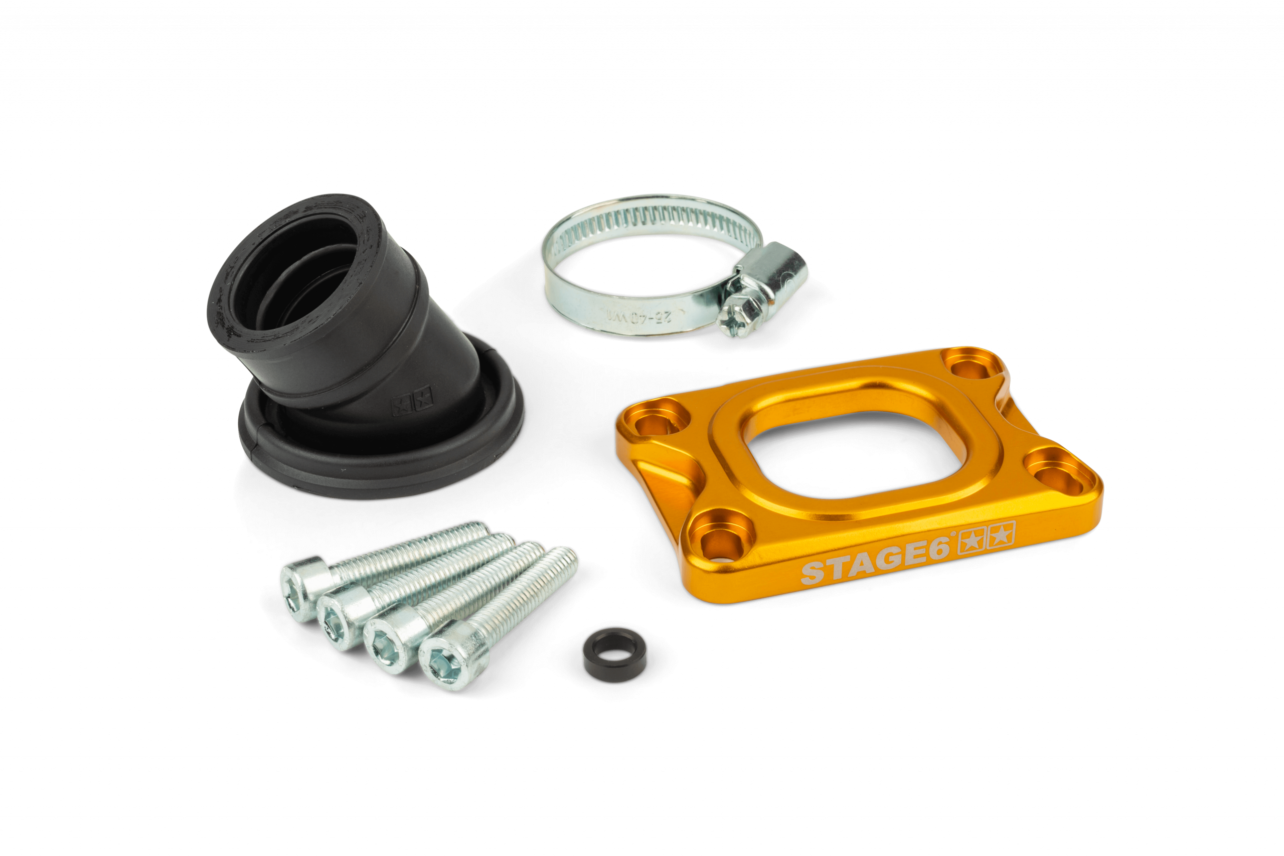 Intake Manifold Stage6 360° AM6 / Derbi gold for Dellorto / CP – Stage6
