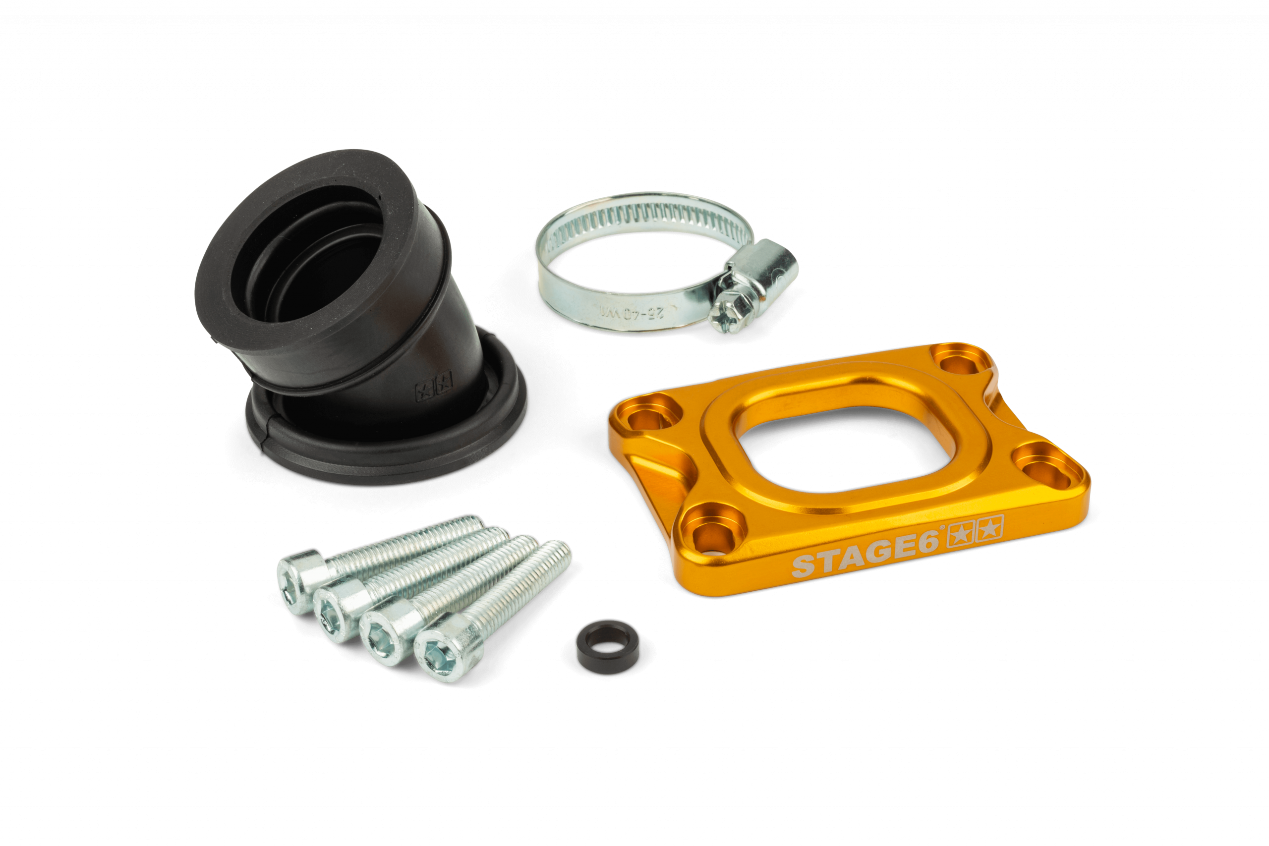 Intake Manifold Stage6 360° AM6 / Derbi yellow for Mikuni TM24 – Stage6